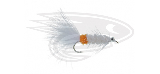 Nobbler-White w. Orange Butt (Regular) | Streamer Salmon, Trout Fly